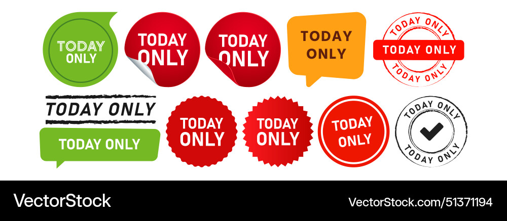 Stamp speech bubble and label sticker today only Vector Image