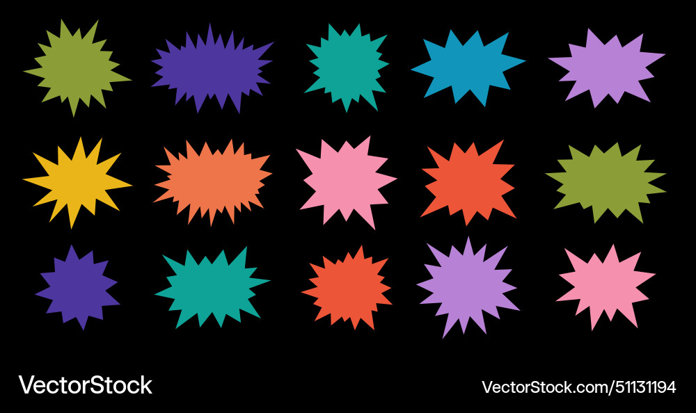 Vivid spiky shapes on dark background Royalty Free Vector