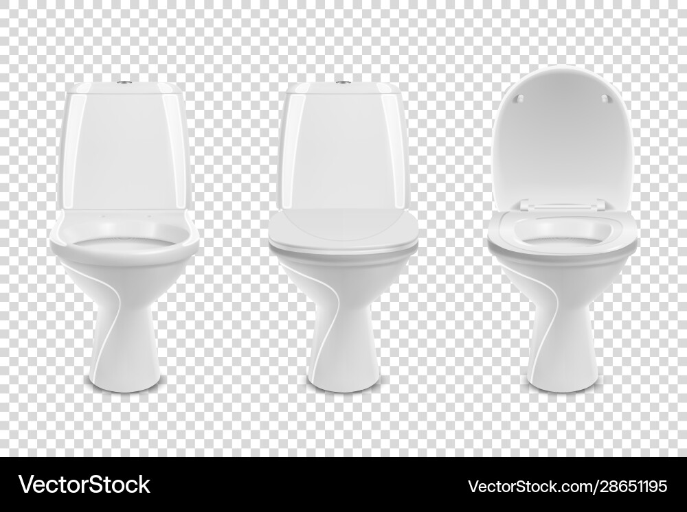 3d realistic white eramic toilet icon set Vector Image