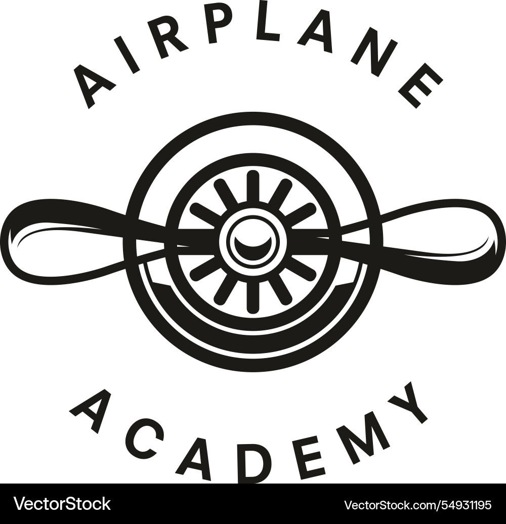 Air plane propeller logo template design vintage Vector Image