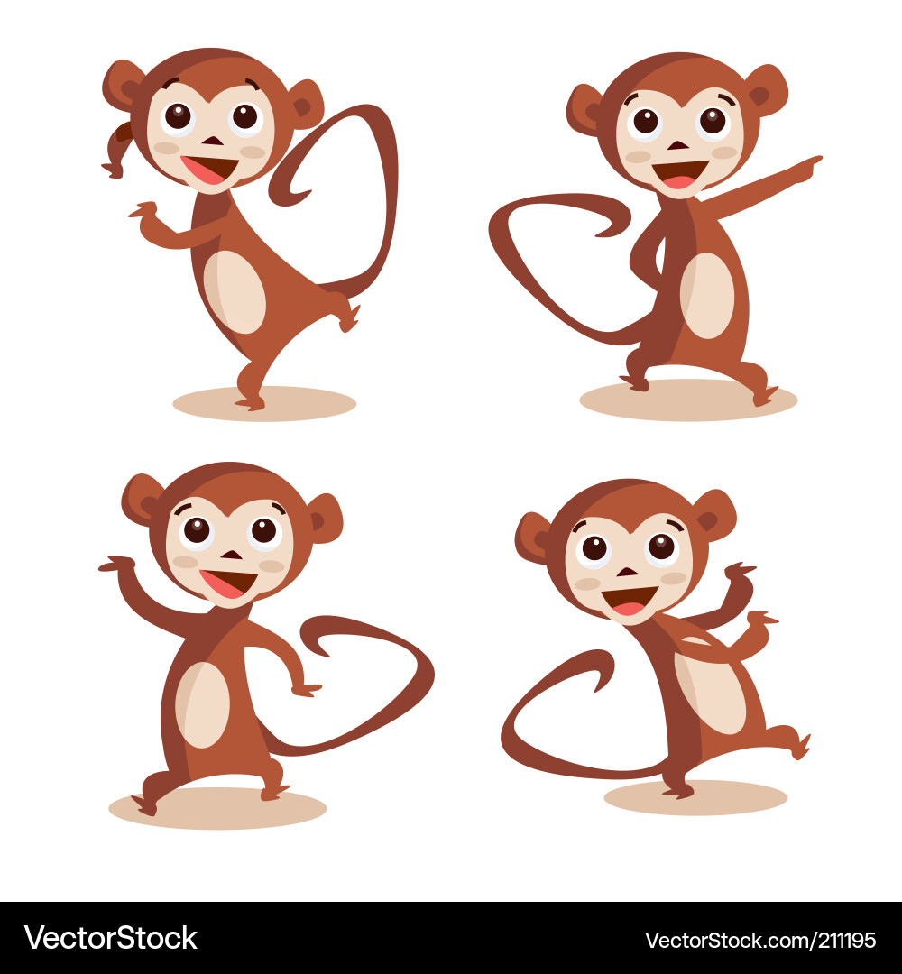 Cheerful Dancing Monkey Royalty Free Vector Image