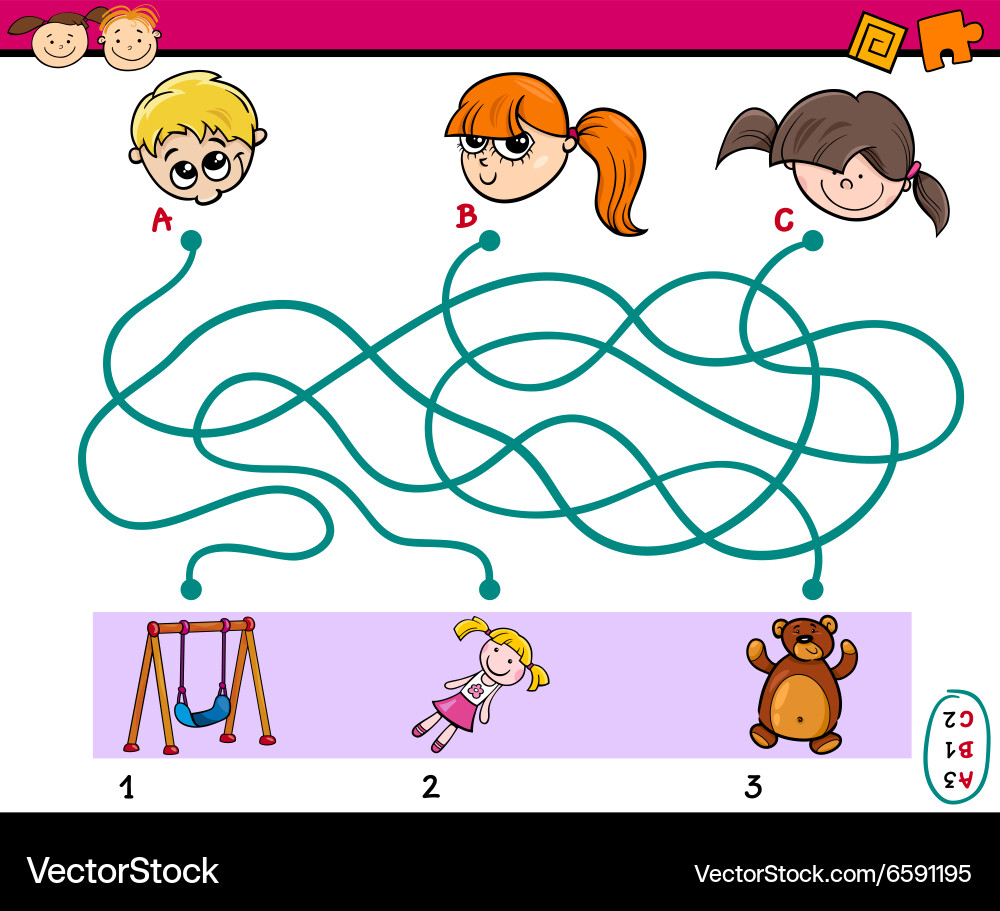 Find path task for children Royalty Free Vector Image