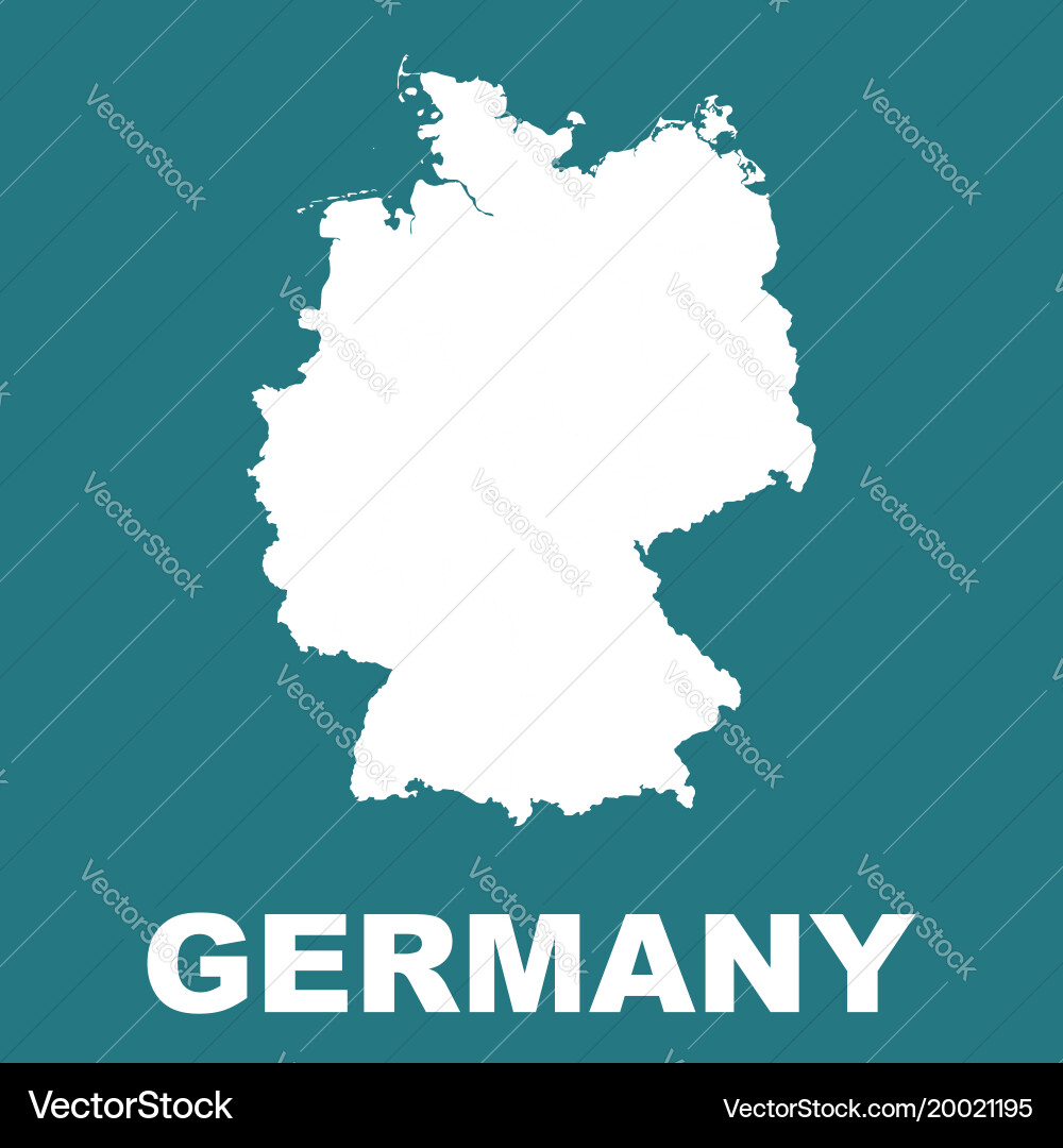 Germany map flat Royalty Free Vector Image - VectorStock