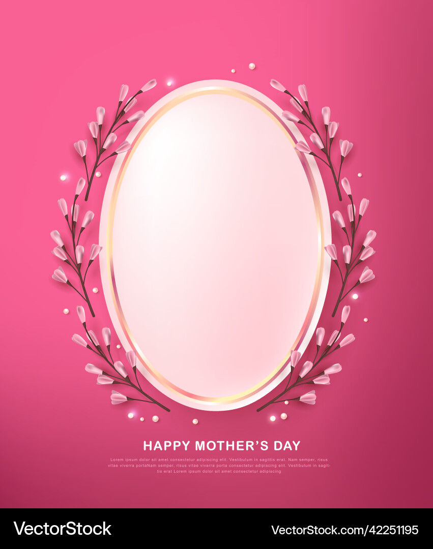 Mothers day background layout in oval frame Vector Image