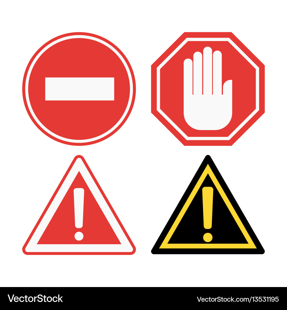 Prohibition signs set safety information Vector Image