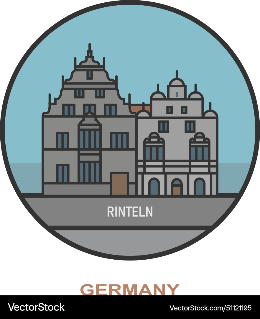 Rinteln cities and towns in germany Royalty Free Vector