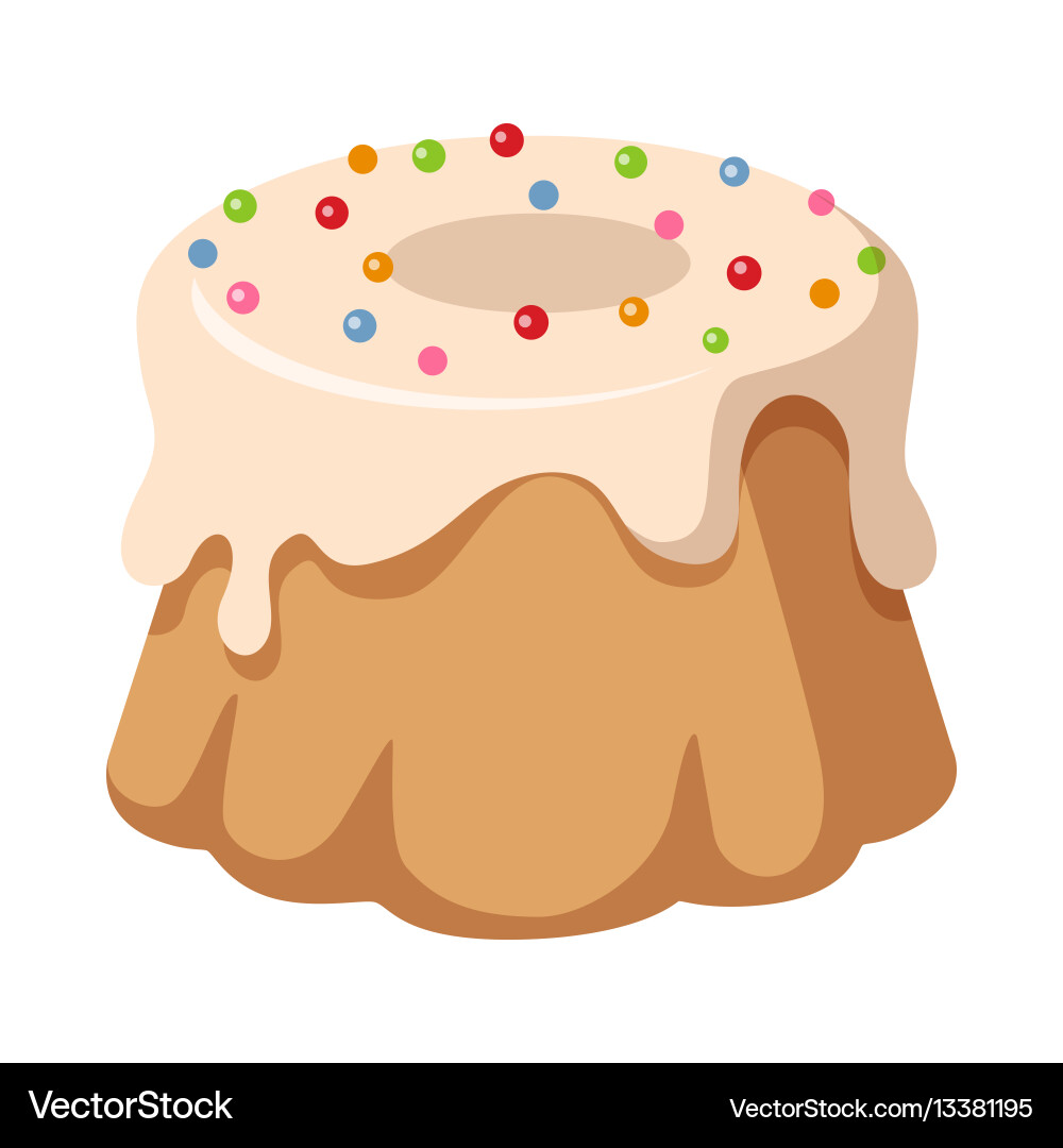 Sweets of isolated big round cake Royalty Free Vector Image