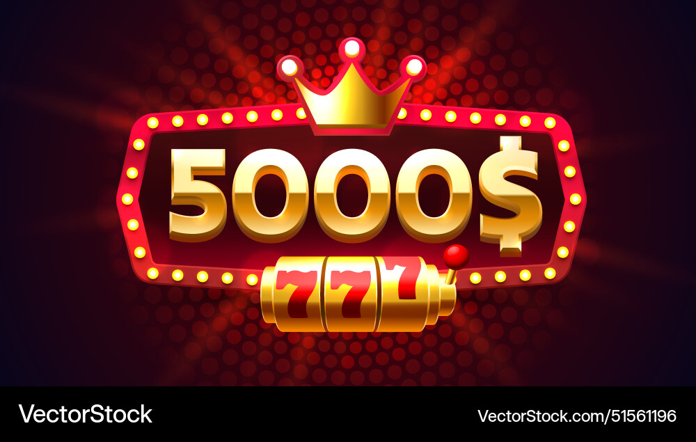 Casino coupon special voucher 5000 dollar check Vector Image