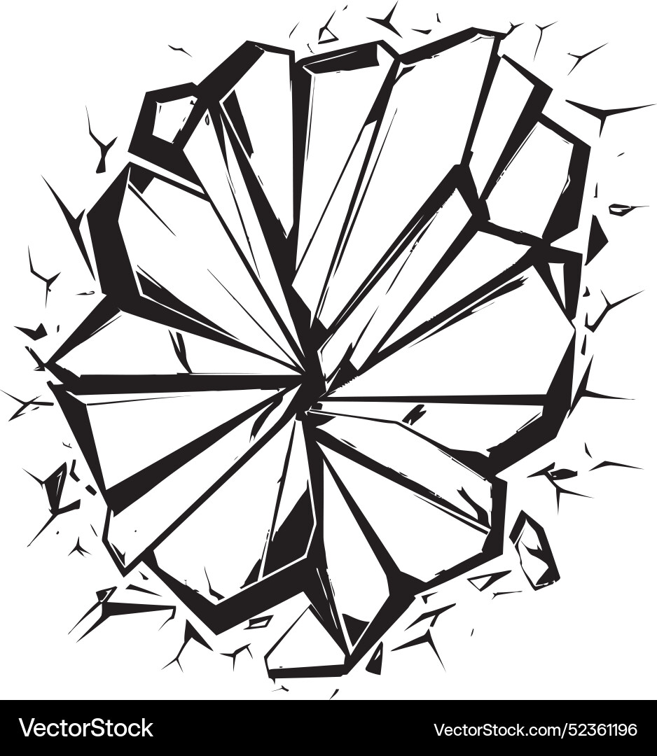 Chromatic collapse abstract glass fragment d Vector Image