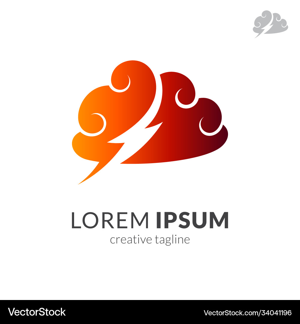 Cloud storm logo Royalty Free Vector Image - VectorStock