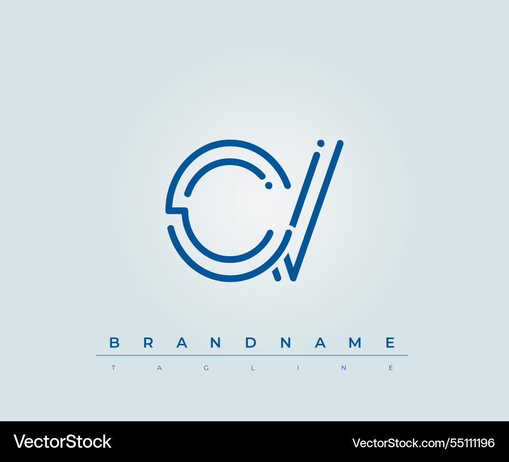 Cv technology letter logo template Royalty Free Vector Image