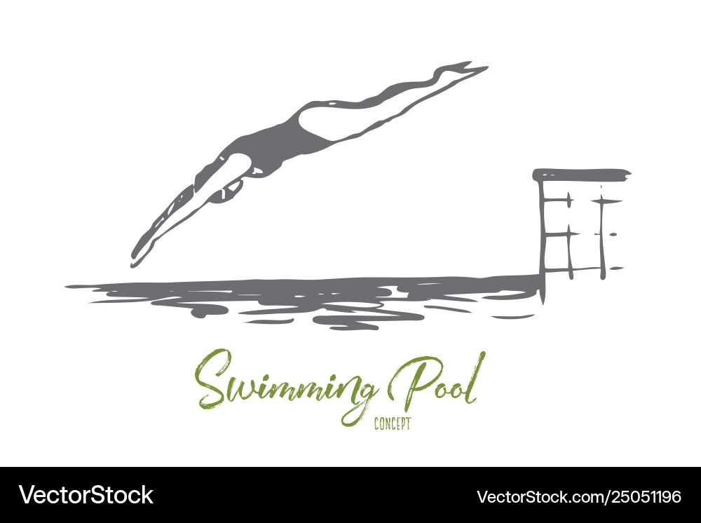 Diving water pool jump swim concept Royalty Free Vector