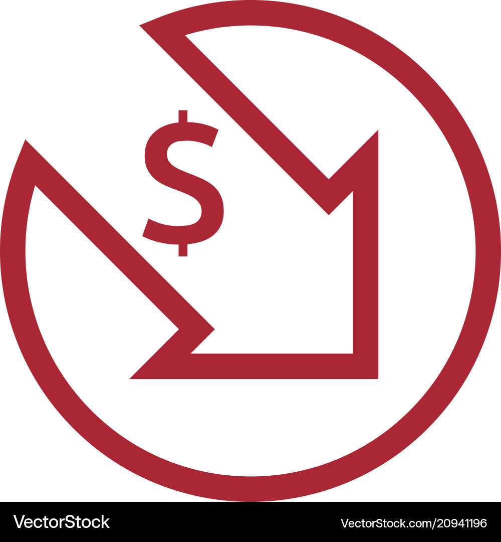 Dollar decrease icon money symbol with arrow Vector Image