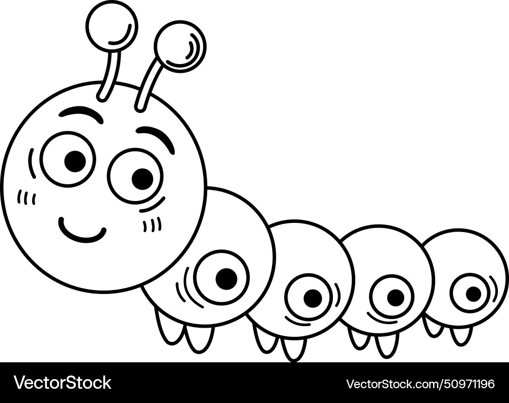 Hand drawn worm character Royalty Free Vector Image
