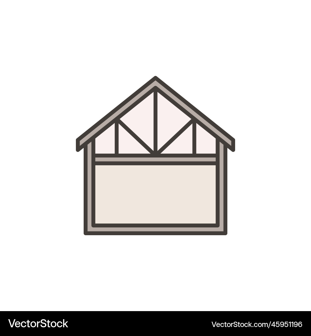 House roof truss system concept colored icon Vector Image