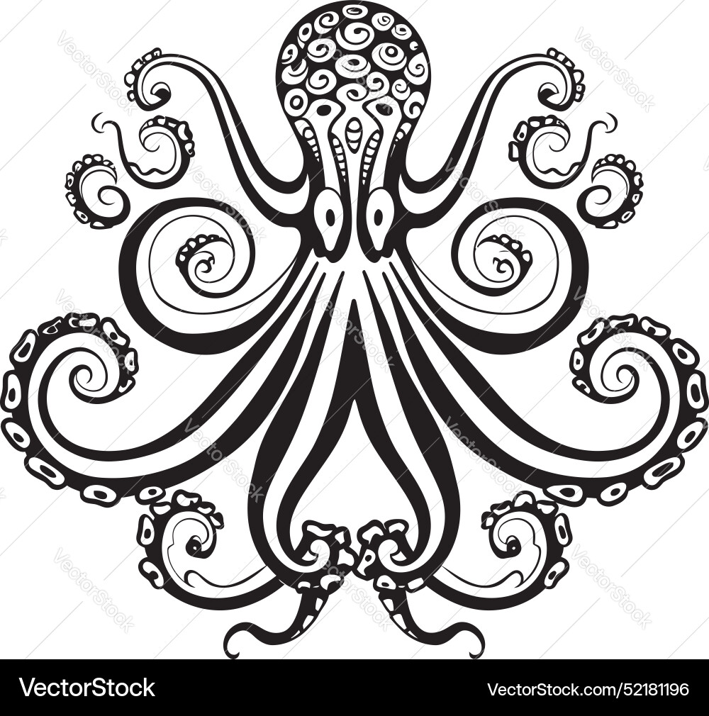 Intricate elegance octopus mandala art icon Vector Image