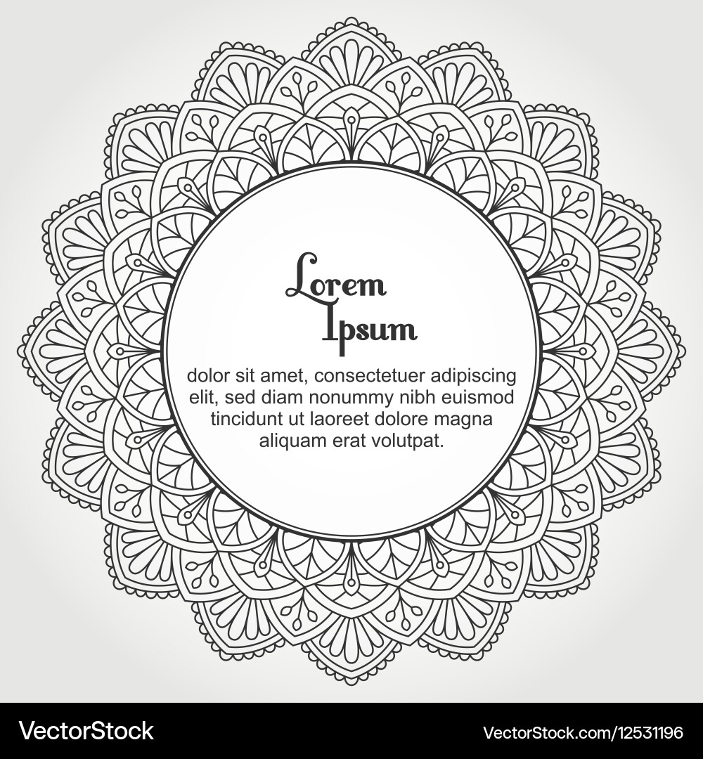 Mandala with text Royalty Free Vector Image - VectorStock