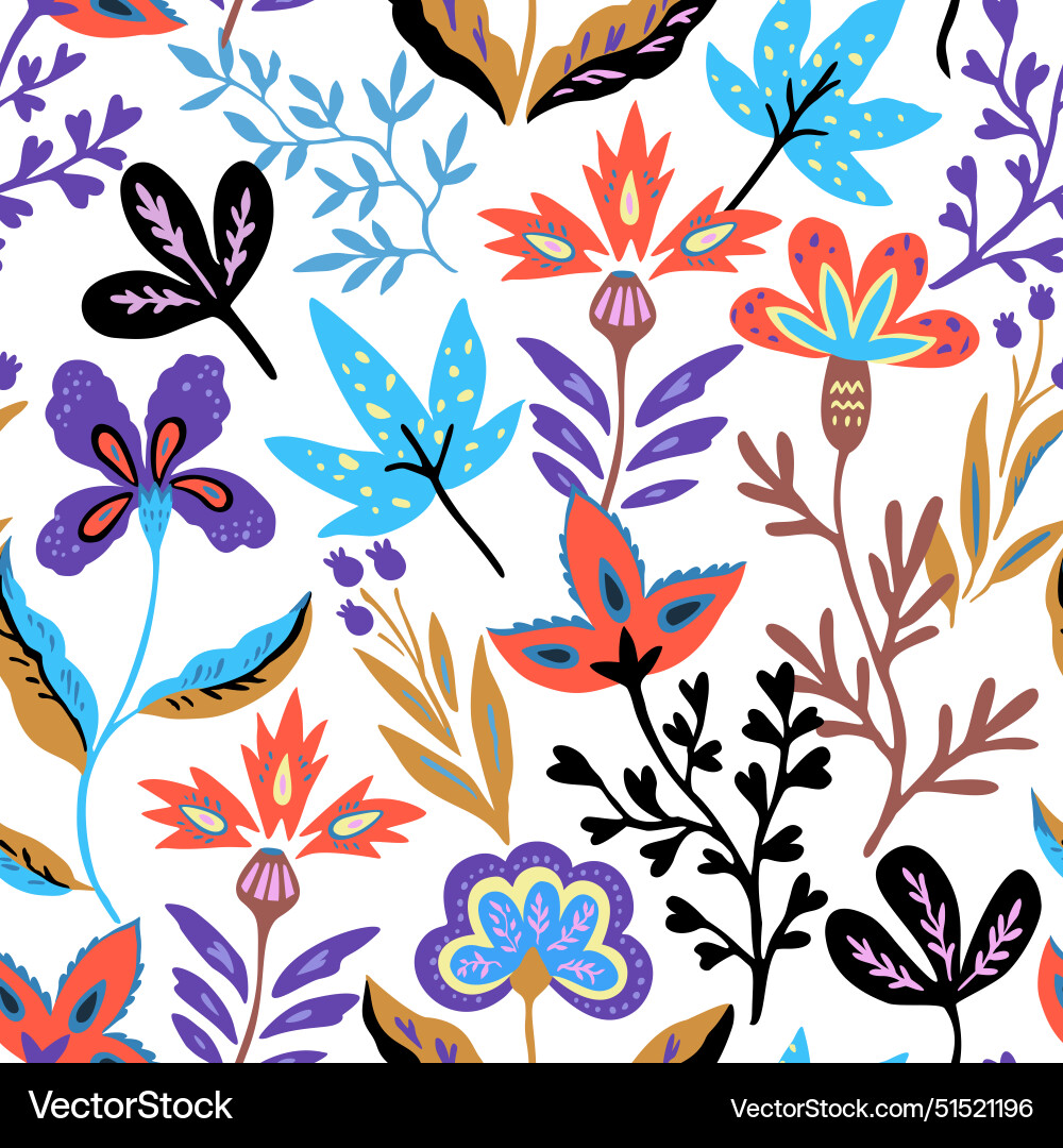 Ornamental floral pattern with stylized ornate Vector Image