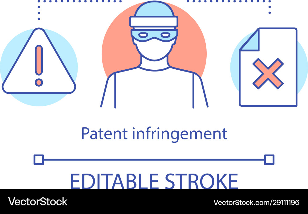 Patent infringement concept icon Royalty Free Vector Image