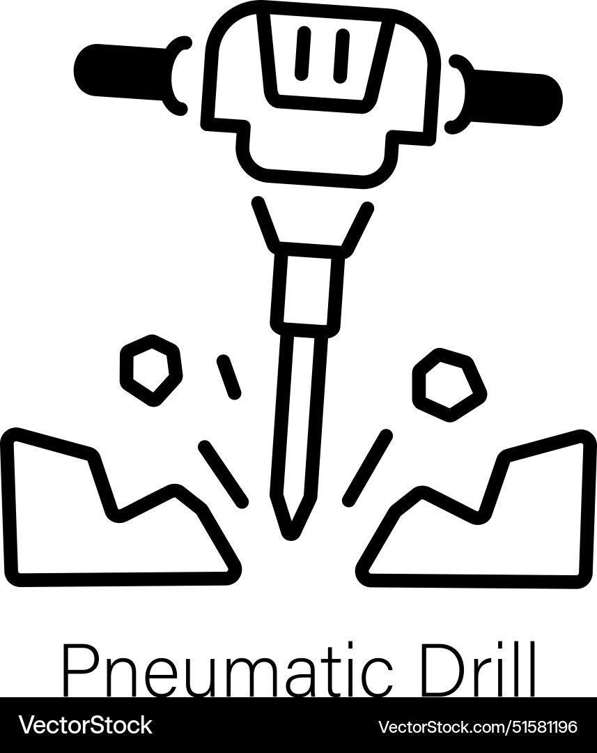 Pneumatic drill Royalty Free Vector Image - VectorStock