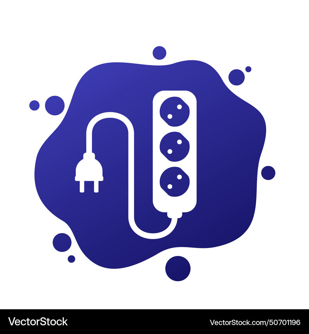 Power strip icon outlet with cable and plug Vector Image