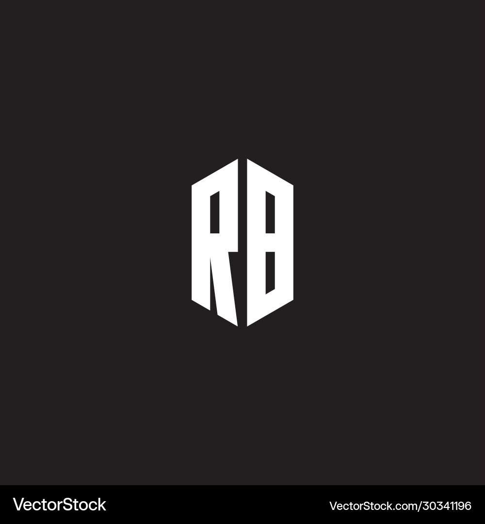 Rb logo monogram with hexagon shape style design Vector Image