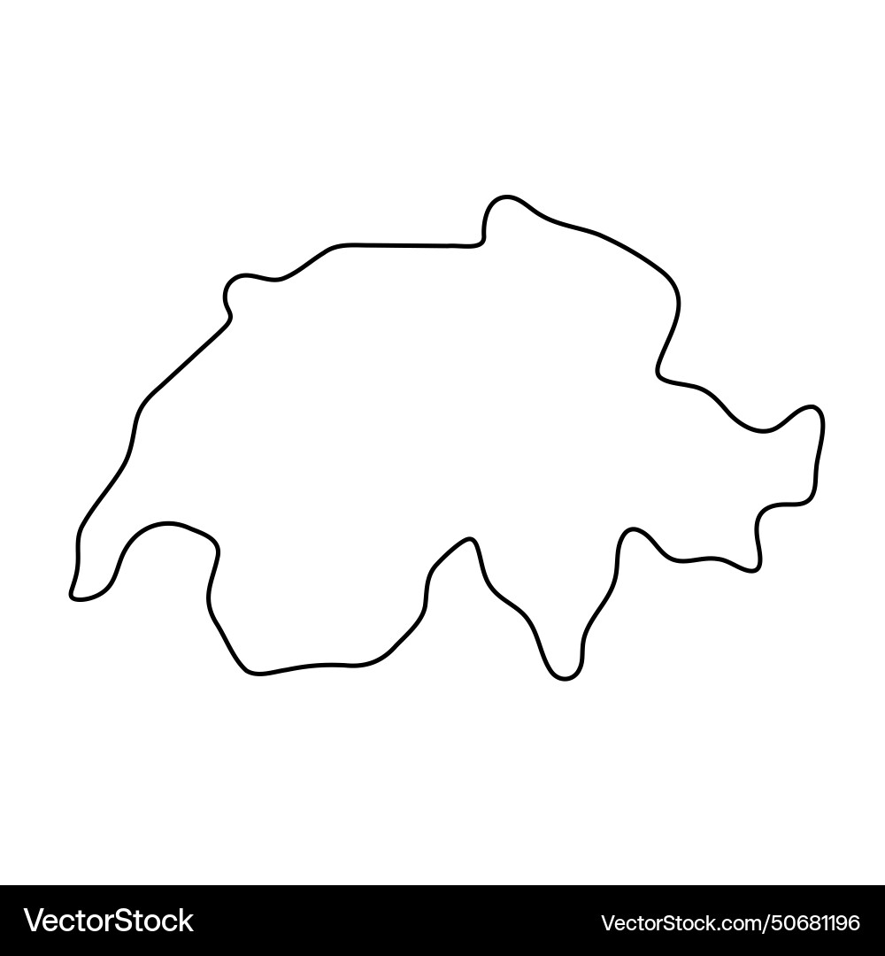 Switzerland simplified outline map Royalty Free Vector Image