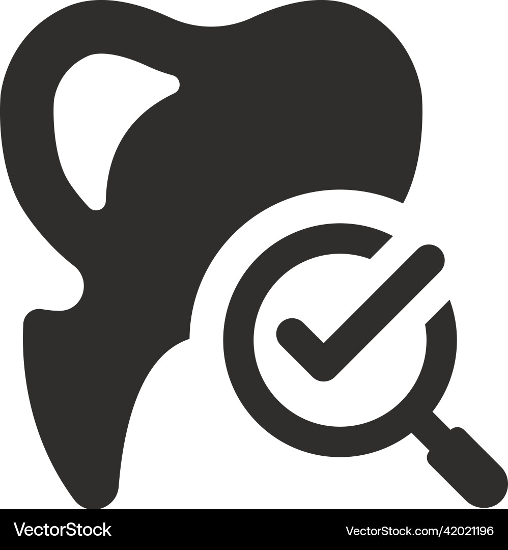 Tooth checkup icon on white background Royalty Free Vector