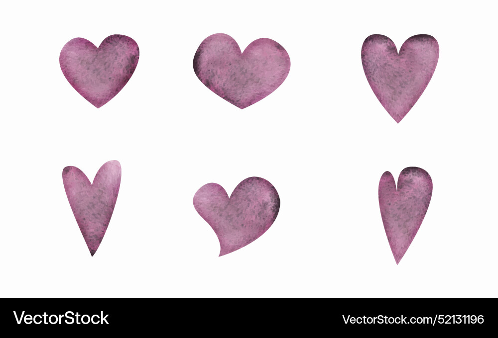 Watercolor hand drawn set of objects textured Vector Image