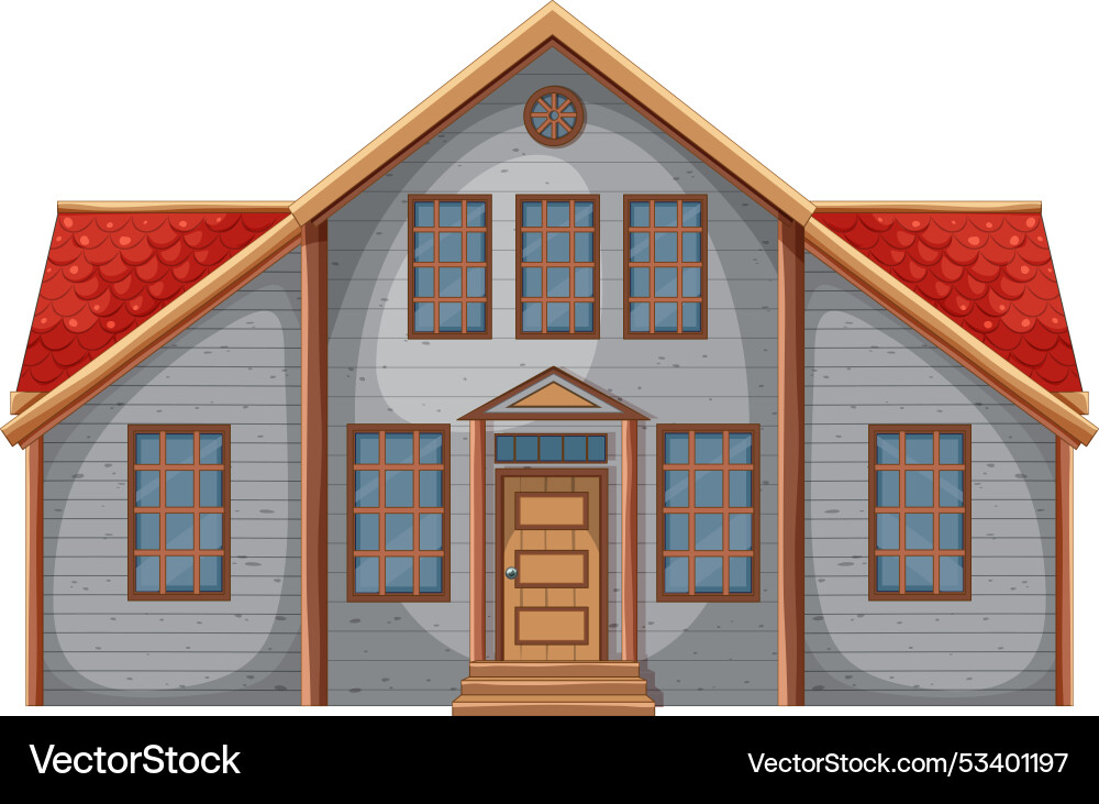 A cozy red-roofed home Royalty Free Vector Image