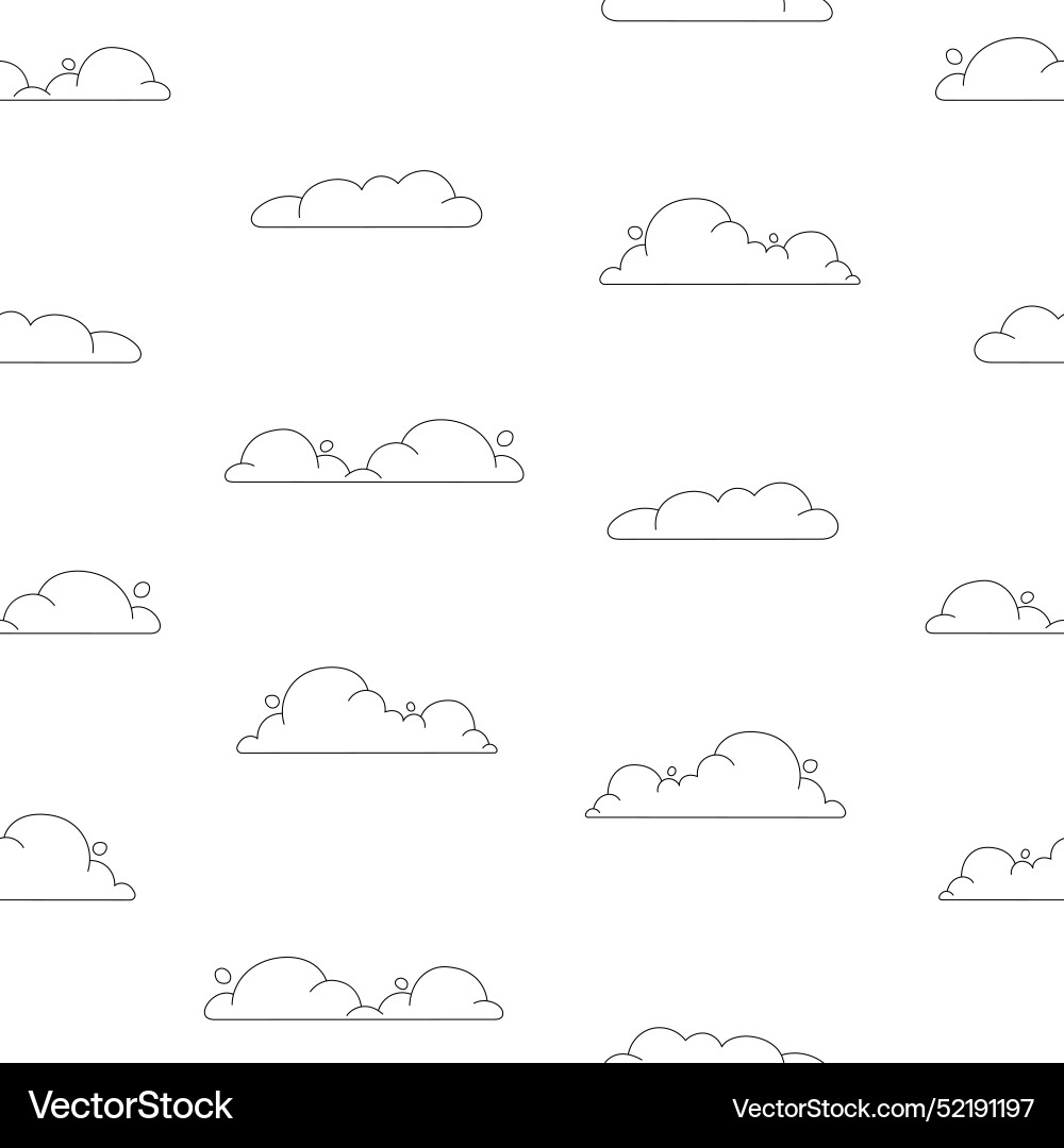 Cumulus cloud cartoon coloring page Royalty Free Vector