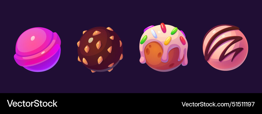 Cute candy planet for fantasy universe design Vector Image