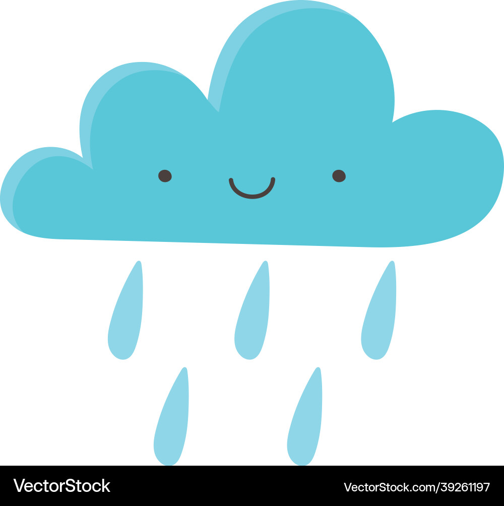 Cute cloud rain Royalty Free Vector Image - VectorStock