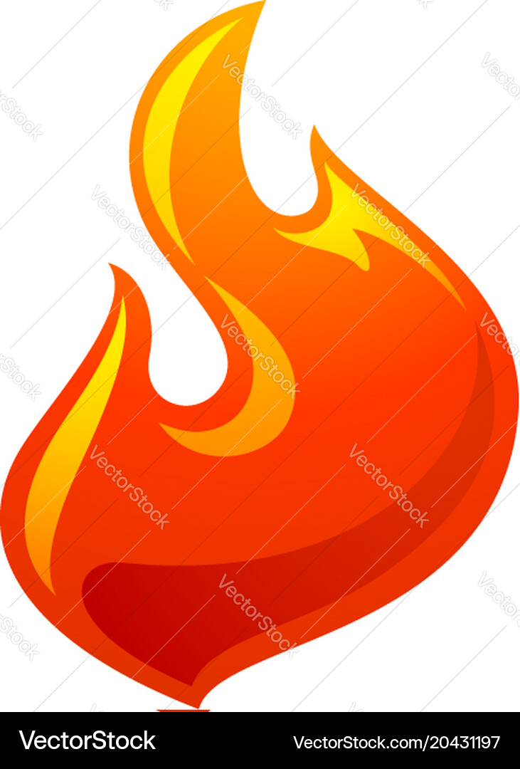 Fire flame 3d red icon Royalty Free Vector Image