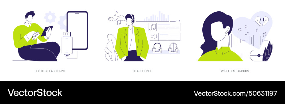 Gadgets and accessories abstract concept Vector Image