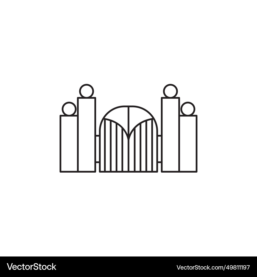 Gate house icon logo design Royalty Free Vector Image