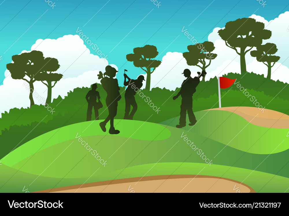Golf players Royalty Free Vector Image - VectorStock