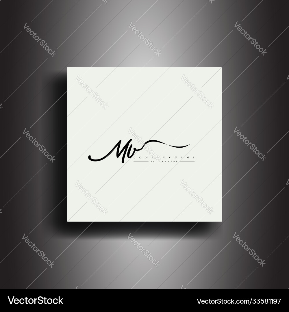 Mv Signatur Stil monogramcalligraphische Schriften