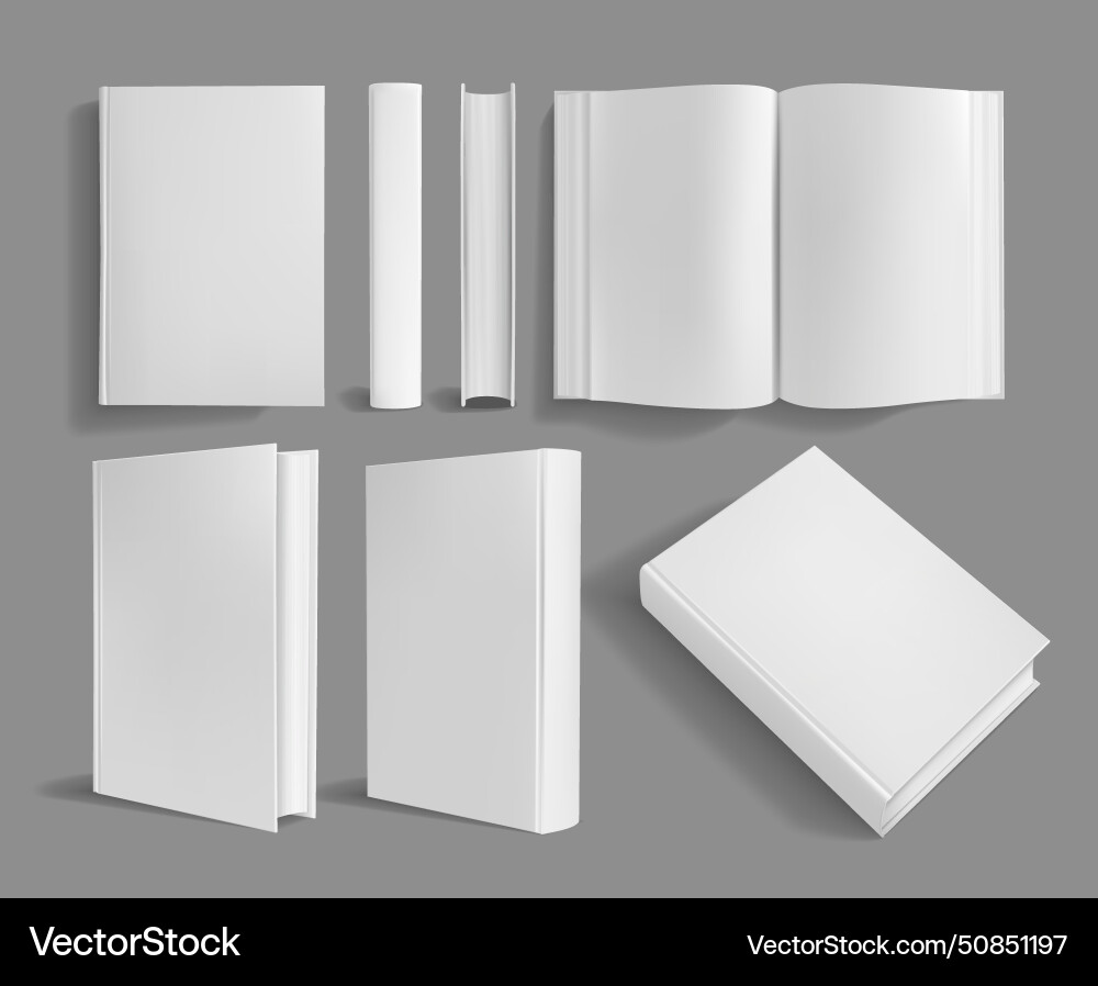 Realistic book mockup set Royalty Free Vector Image