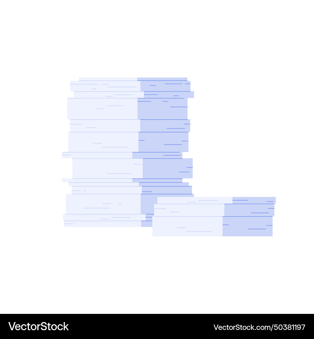 Stack of paper documents two unorganized pile Vector Image