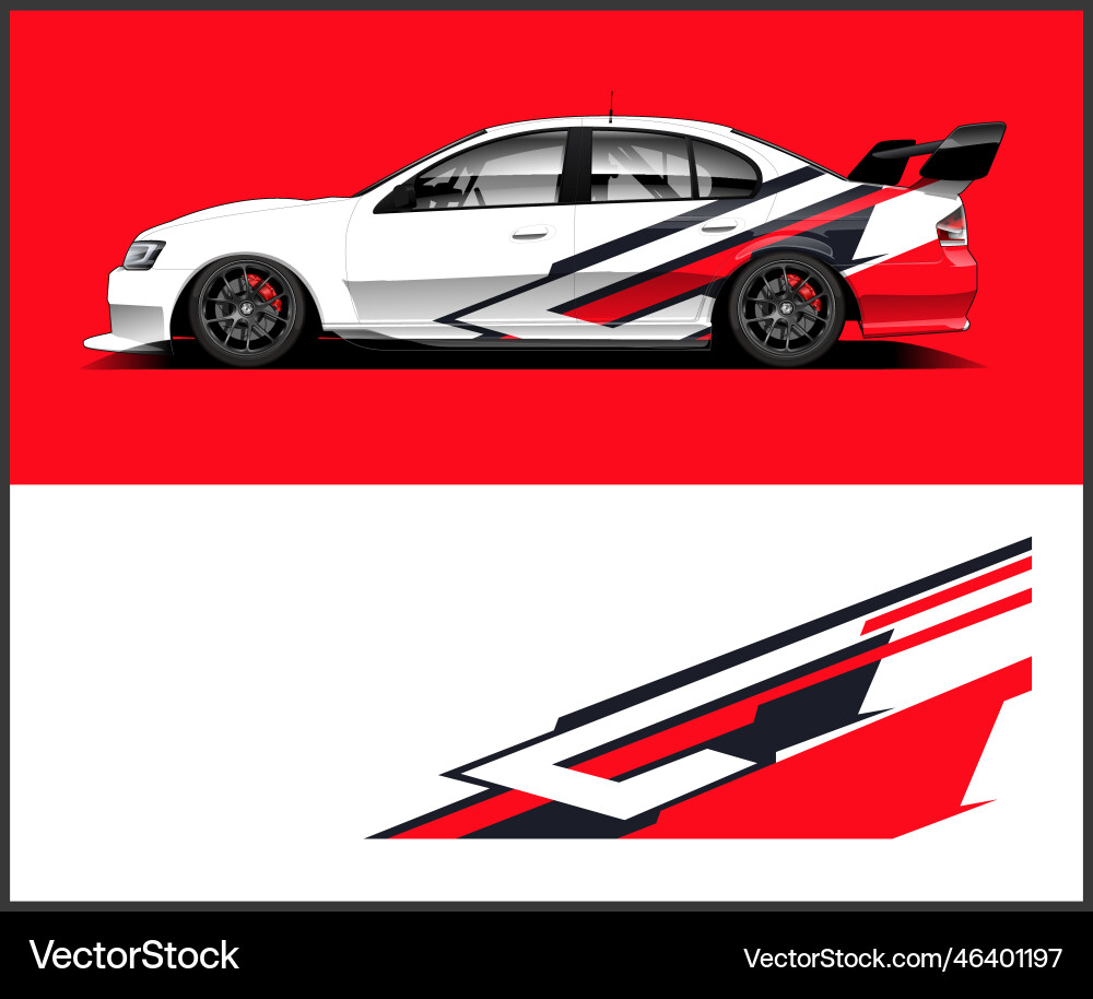 Vinyl vehicle wrap design car Royalty Free Vector Image