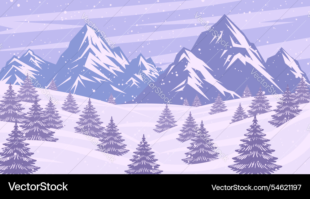 Winter mountain landscape Royalty Free Vector Image