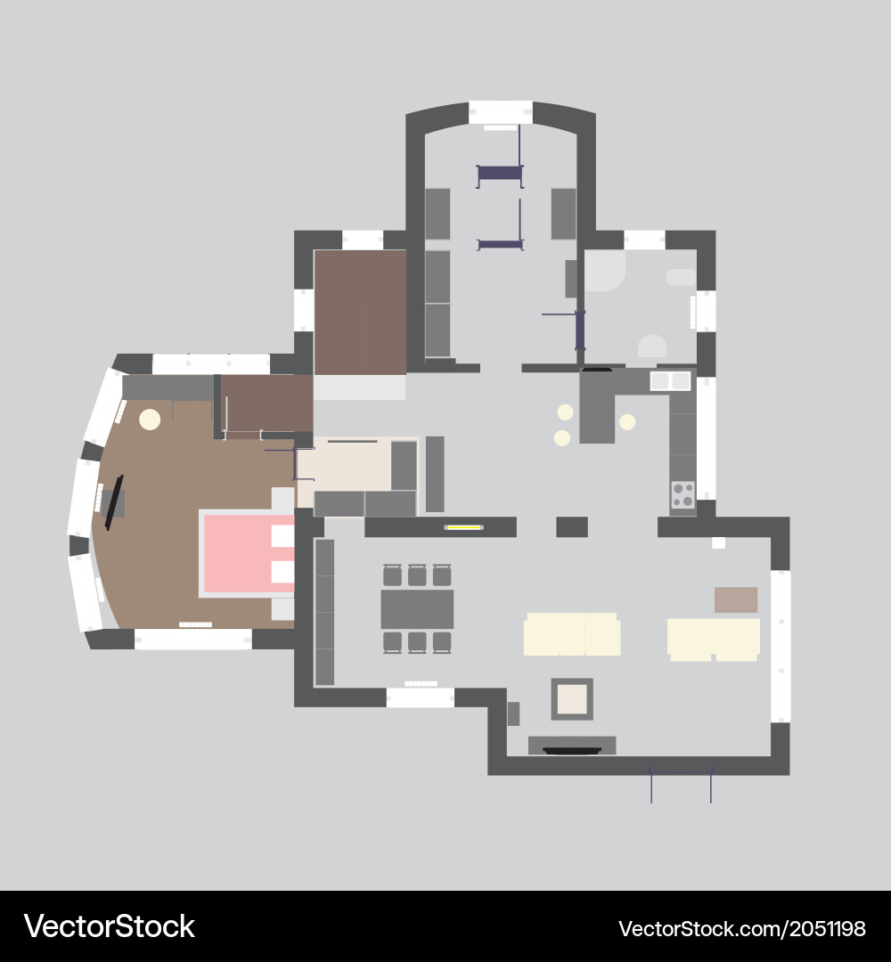 05 house plan v Royalty Free Vector Image - VectorStock