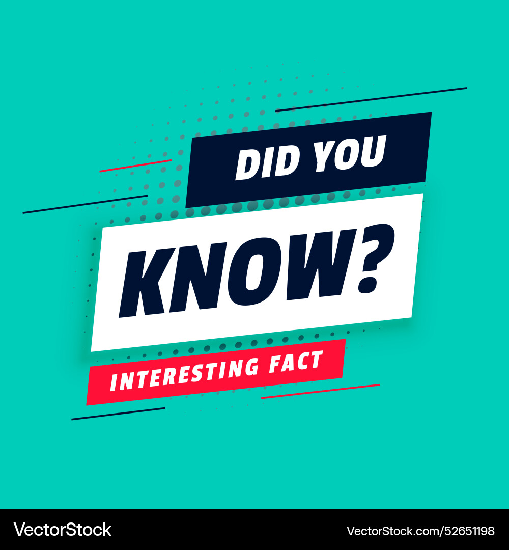 Abstract did you know background for quiz fun Vector Image