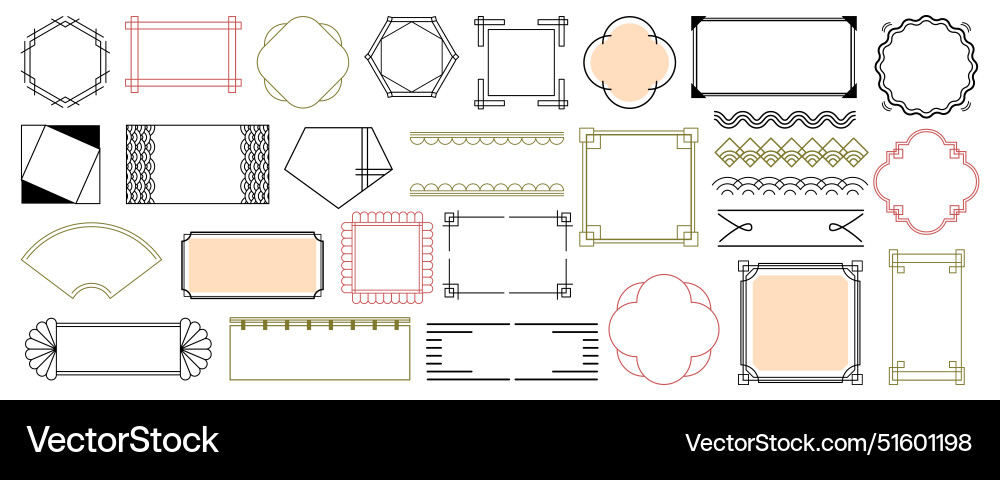 Asian Decorative Borders & Frames – Royalty-Free Vector | VectorStock