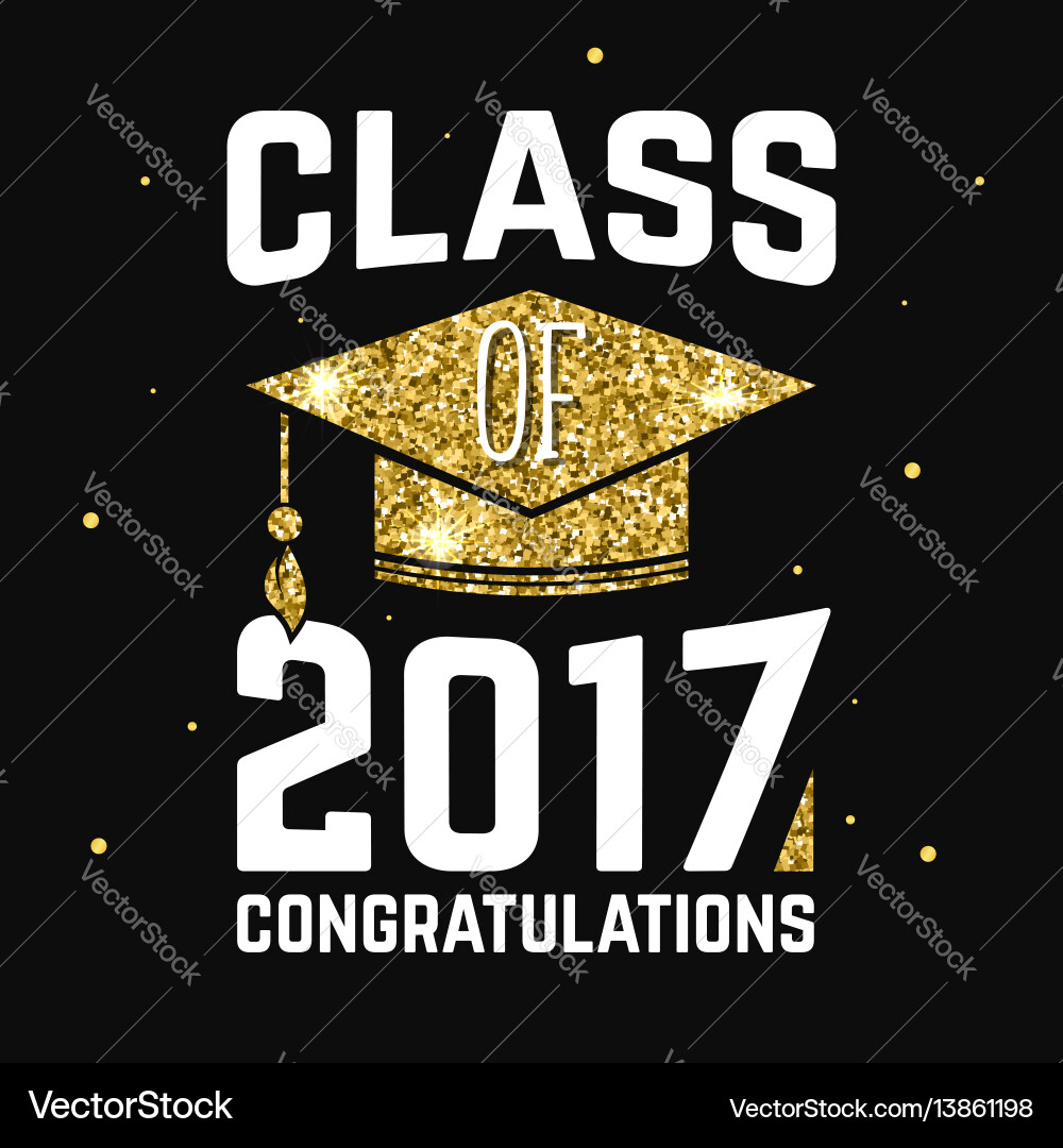 Class of 2017 Graduation Badge Royalty Free Vector Image