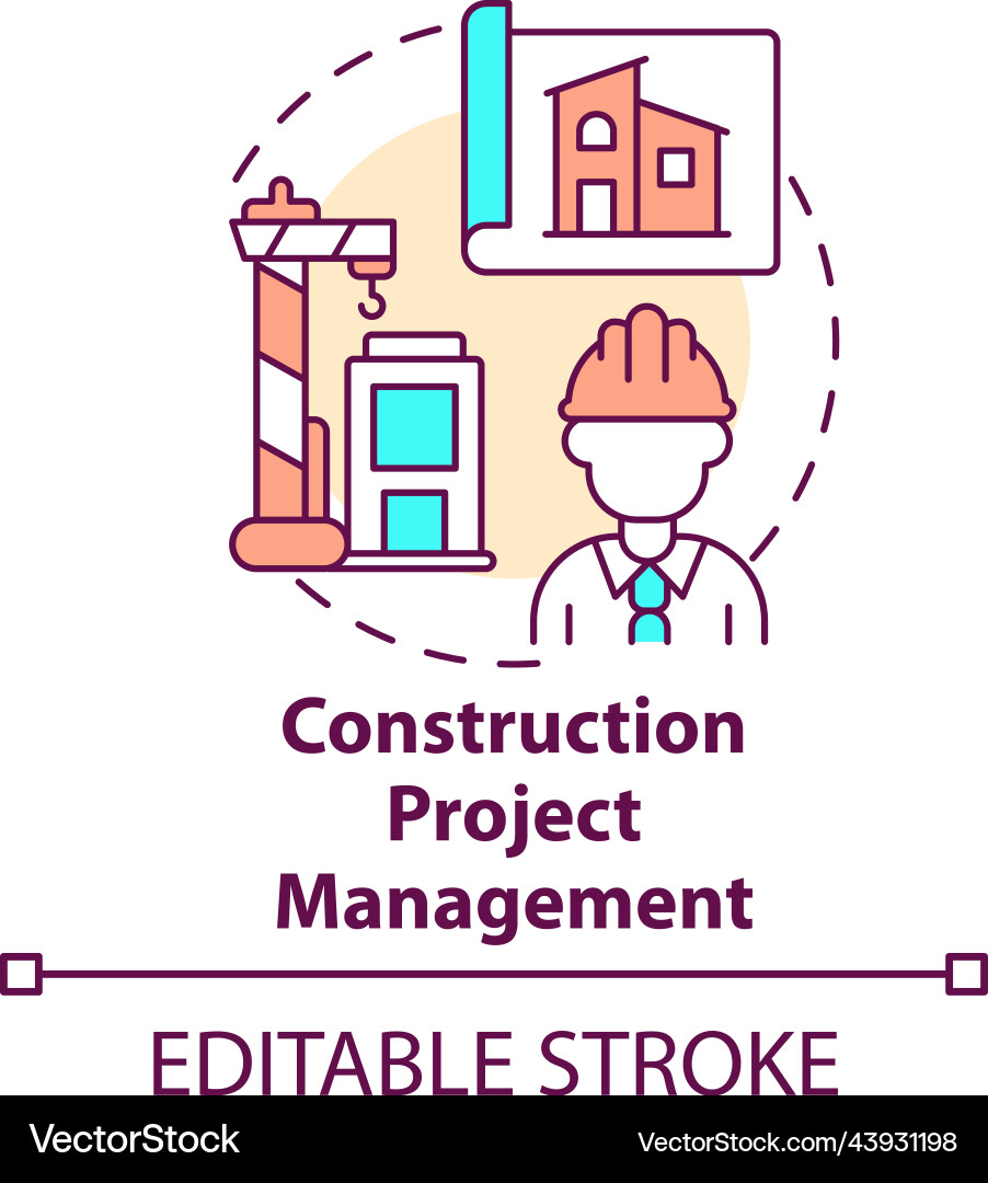 Construction project management concept icon Vector Image