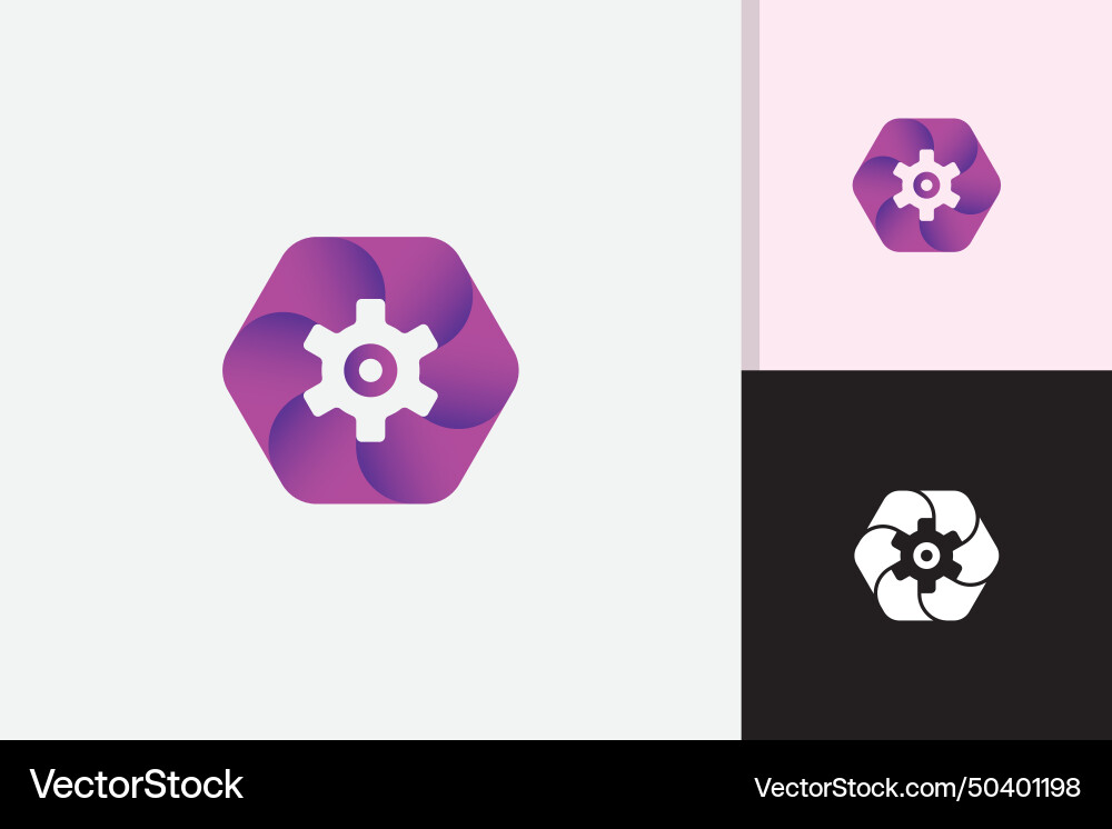 Creative gear logo design icon template Royalty Free Vector