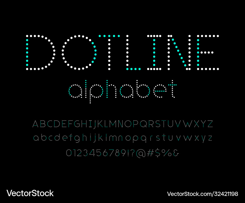Dots font Royalty Free Vector Image - VectorStock