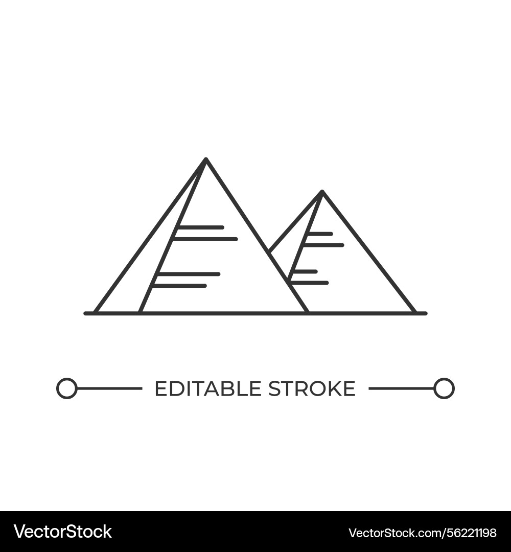Egyptian pyramids line icon Royalty Free Vector Image